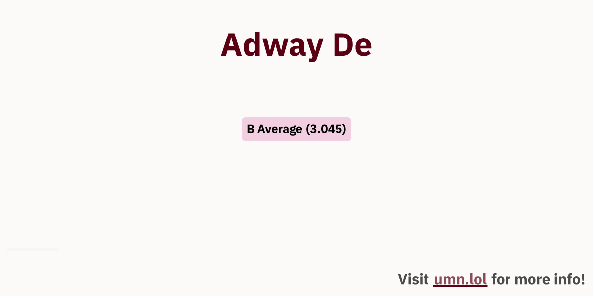 Adway De | GopherGrades