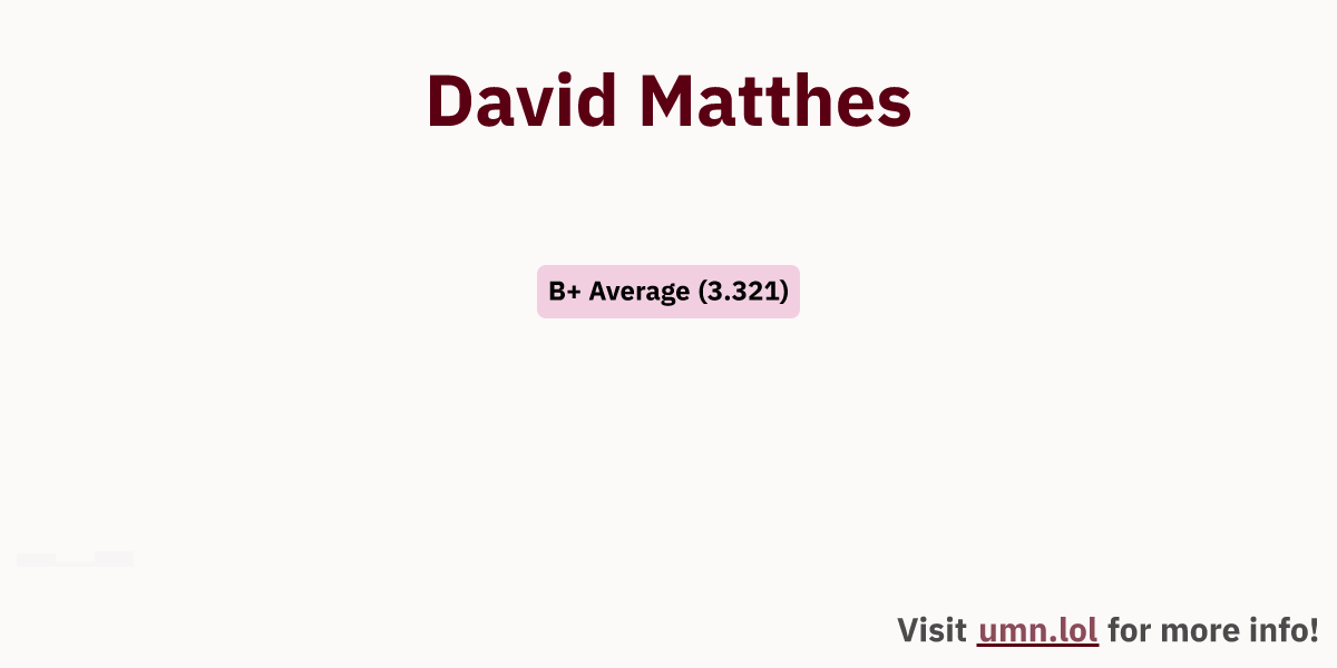 David Matthes | GopherGrades