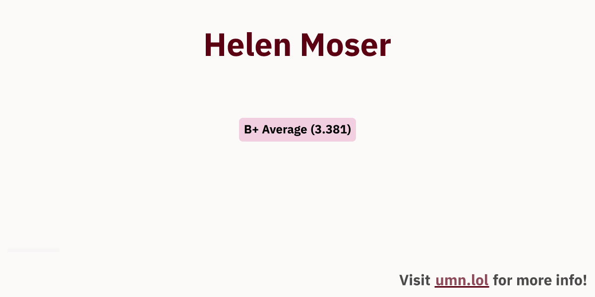 Helen Moser | GopherGrades