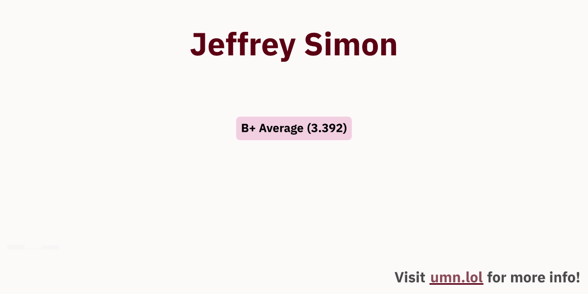 Jeffrey Simon | GopherGrades