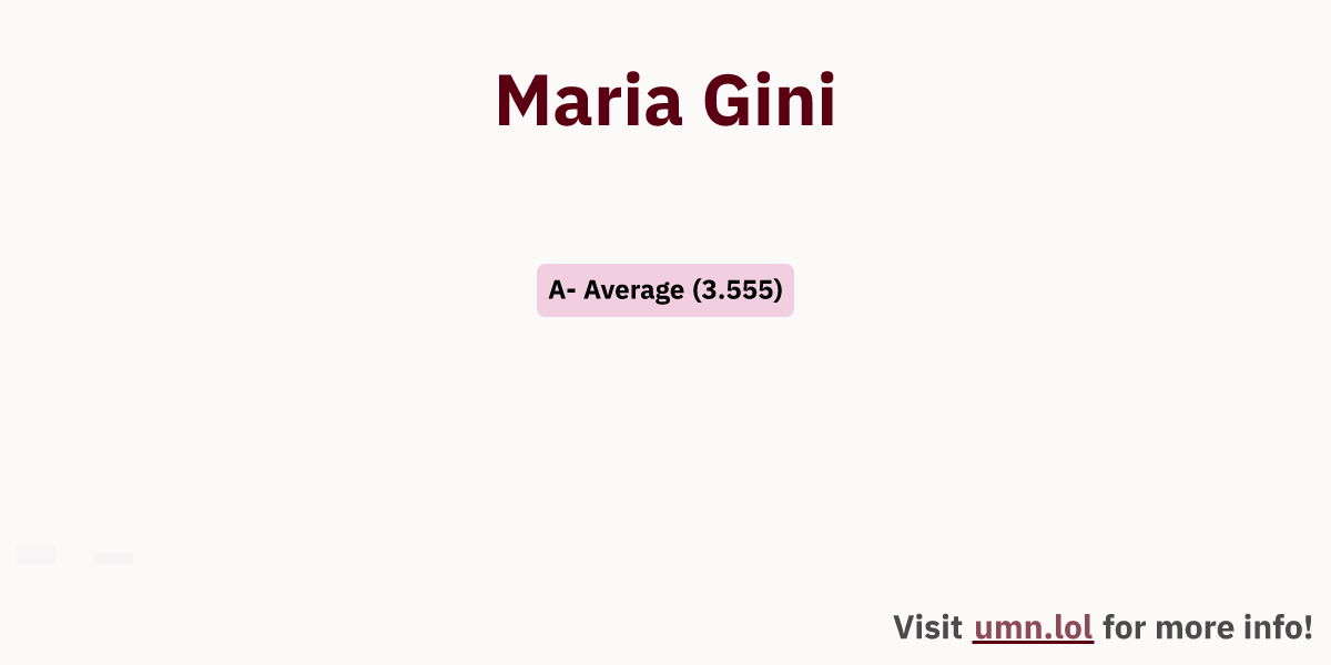 Maria Gini | GopherGrades